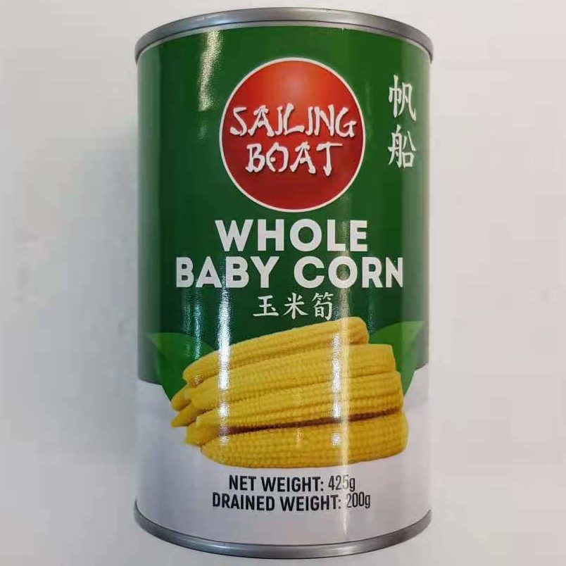 Sailing Boat Baby Corn Whole 帆船牌玉米筍 425g - Shop Oriental Online Supermarket